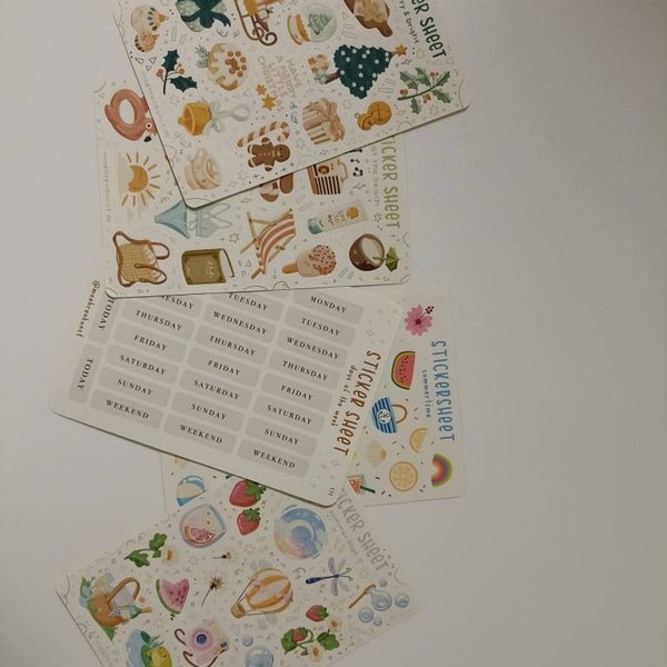 Sticker Sheet - Summer Days | Journal Stickers, Calendar, Planner ...