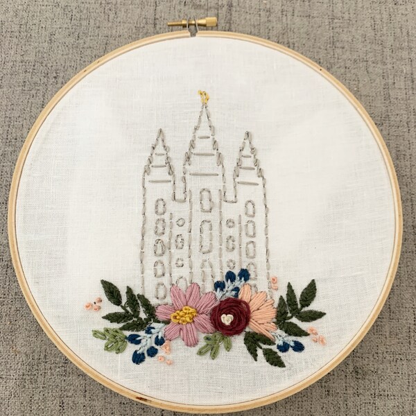 Salt Lake City Utah LDS Temple Hand Embroidery Pattern - Digital PDF ...