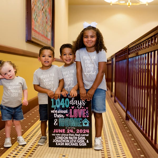 Chalkboard Adoption Announcement Sign: Photoshoot Prop (digital File ...