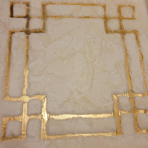White Gold Plush Area Rug, White and Gold Plush Rug, White Living Room ...