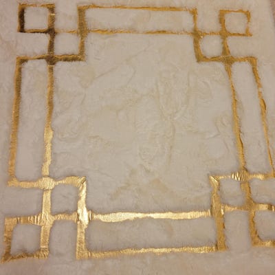 White Gold Plush Area Rug, White and Gold Plush Rug, White Living Room ...