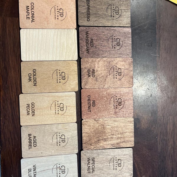 Minwax Stain Samples Swatch Birch Poplar Red Oak White Oak Aspen Pine ...