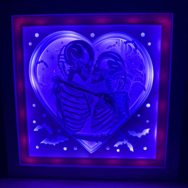 3d Skeletons Silhouette, Shadow Box Templates, Paper Cut, Files for ...