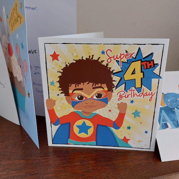 Black Boy 2nd Birthday Card | Black Toddler | Second Birthday ...