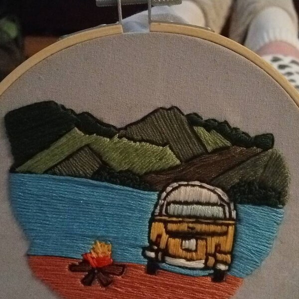 Vanlife Camping Pattern/ Contemporary Hand Embroidery Pattern PDF by ...