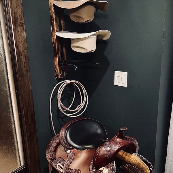 Rustic Hand Forged Cowboy Hat Rack - Gift - Ranch/barn - Western - Etsy