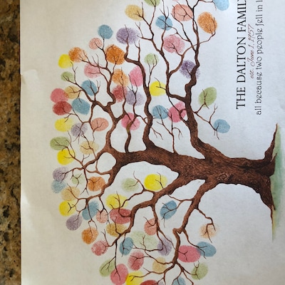 Renee Instant Download Fingerprint Tree Wedding Thumbprint Decoration ...