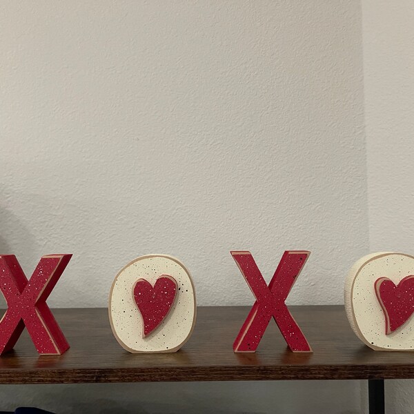 XOXO BLOCKS for Valentines, Shelf, Desk, Mantle and Home Decor - Etsy
