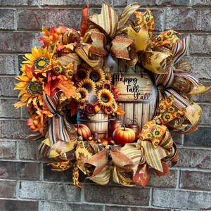 Welcome Seafoam Green Pumpkins Fall Leaves Wreath Sign-sublimation ...
