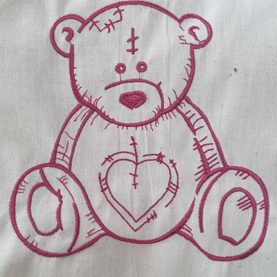 Teddy Bear Embroidery, Three Sizes Machine Embroidery Design - Etsy