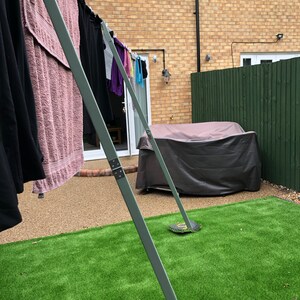 Washing Clothes Line Prop Pole Wooden Gold Stain Collapsible Handmade ...