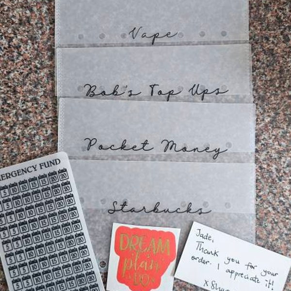 A6 White Divider Envelopes, Minimalist Tabbed Cash Wallets, Set of 5 ...