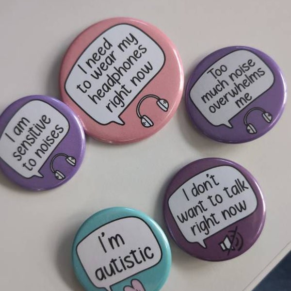 Sensory Badge Set INCLUDES 6 Badges Sensory Issues Sensory Badges - Etsy