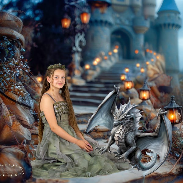 Princess Digital Background Photography, Fairytale Backdrop Composite ...