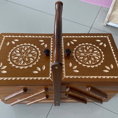 Red Big Bread Box Made From Wood, Vintage Style, Modern Bread Box ...