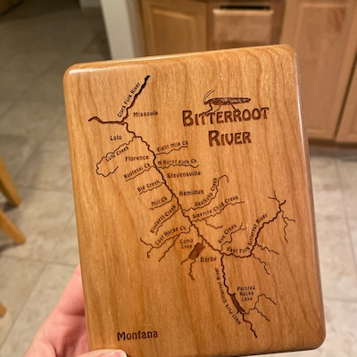 Fly Box SITUK RIVER MAP Handcrafted, Custom Designed, Laser Engraved ...