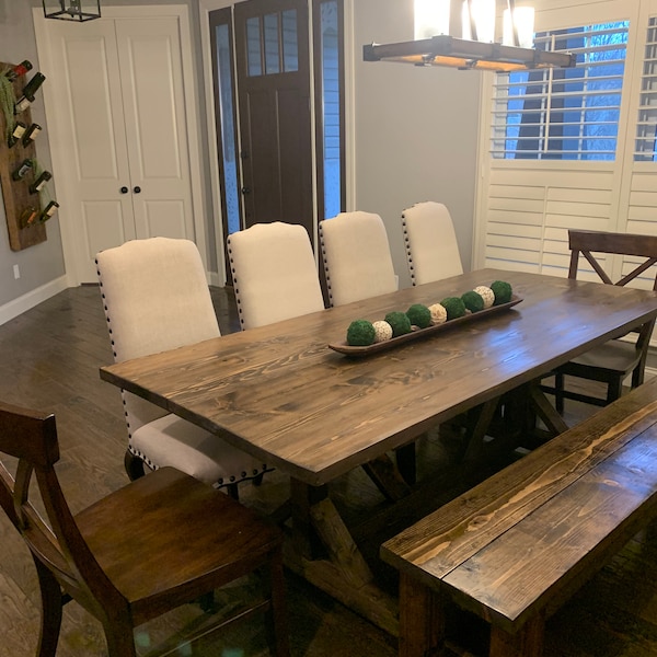 Long Farmhouse Table, Large Farm Table, Rustic Table, Custom Farm Table ...