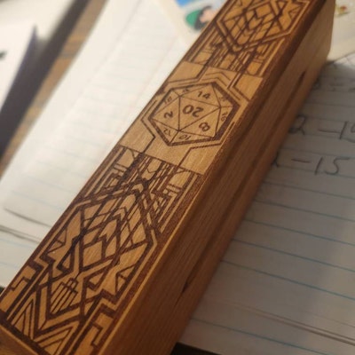 Tengwar Elven Script Dice Box Personalized Wooden Dice Vault RPG ...