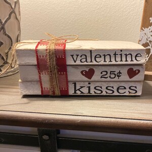Valentines Day Decor / Stamped Books / Valentines / Farmhouse Decor ...