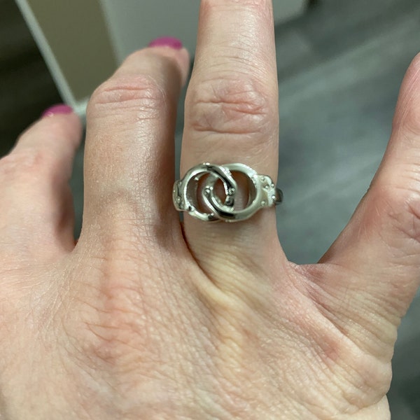 Police Gift Sterling Silver Handcuff Ring - Etsy
