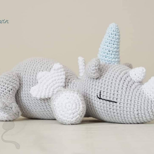 Crochet Pattern Raji the Rhinocorn | Amigurumi Rhinocorn, Musical Pull ...