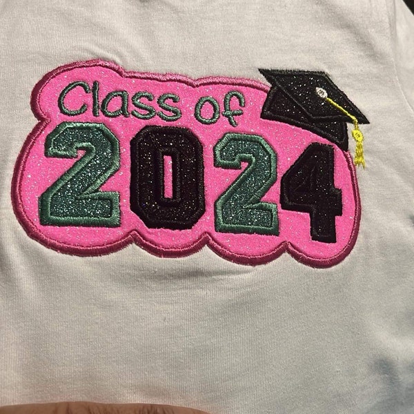 Class of 2024 Graduation Digital Machine Embroidery Applique Design 10 ...