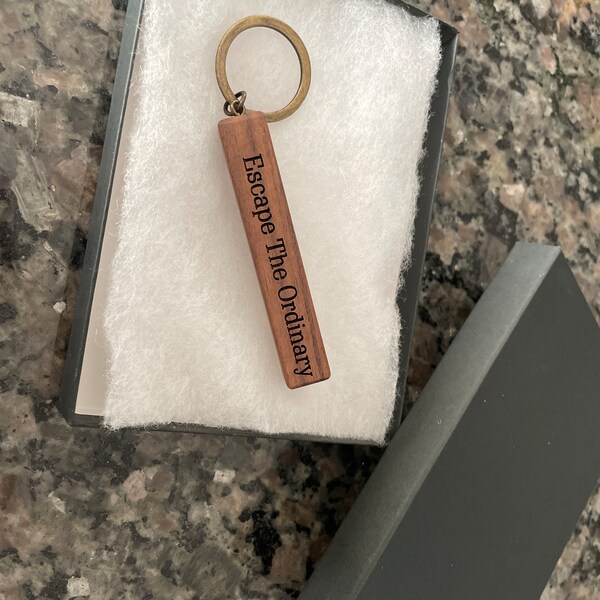 Engraved Keychain, Boyfriend Keychain Personalized, Wooden Bar Keychain ...