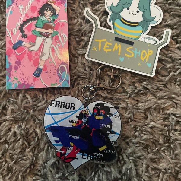 Sans Undertale AU Double Sided Acrylic Heart Keychain - Etsy