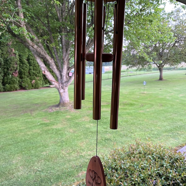 Love Wind Chime | Initial Hearts Engraving | Gift for Couple ...