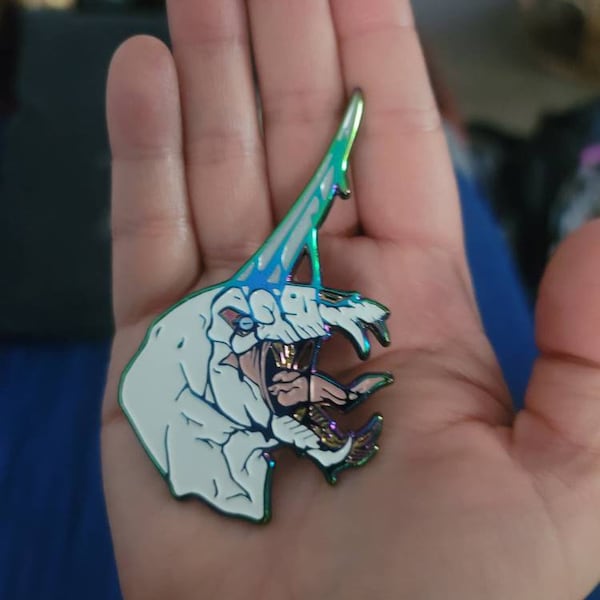 Oni Japanese Demon Skull Enamel Pin - Etsy