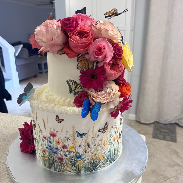 30 Edible Butterflies, 3D Wafer Paper Toppers for Cakes, Cupcakes ...