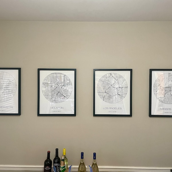 Set of 4 City Maps - Multiprint Discount - Any City in the World - Etsy