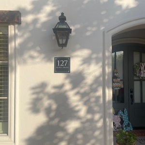 Stone Address Plaque With Engraved Numbers. Address Sign Made From ...