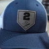 Personalized Player Number Leather Patch Hat | Personalized Baseball ...