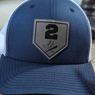 Personalized Player Number Leather Patch Hat Personalized Baseball Hat ...