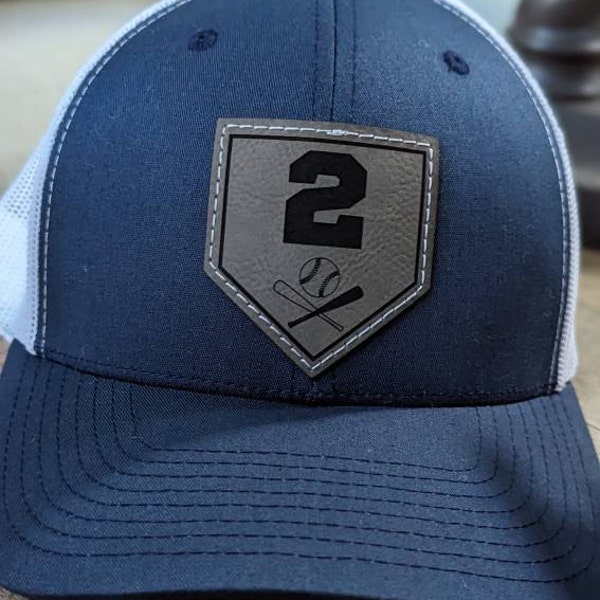 Personalized Player Number Leather Patch Hat | Personalized Baseball ...