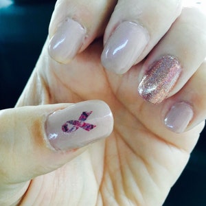 40 Breast Cancer Ribbon Nail Decals A1285 - Etsy