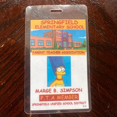 Marge Simpson of the Simpsons Springfield Elementary School P.T.A ID ...