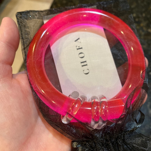 PINK KNOT BANGLE, Pink Acrylic Bangle, Neon Pink Bangle, Pink Bangle ...