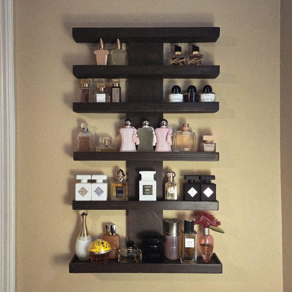 Wall Mounted Makeup Shelf - Makeup Organizer - Nail Polish Holder ...