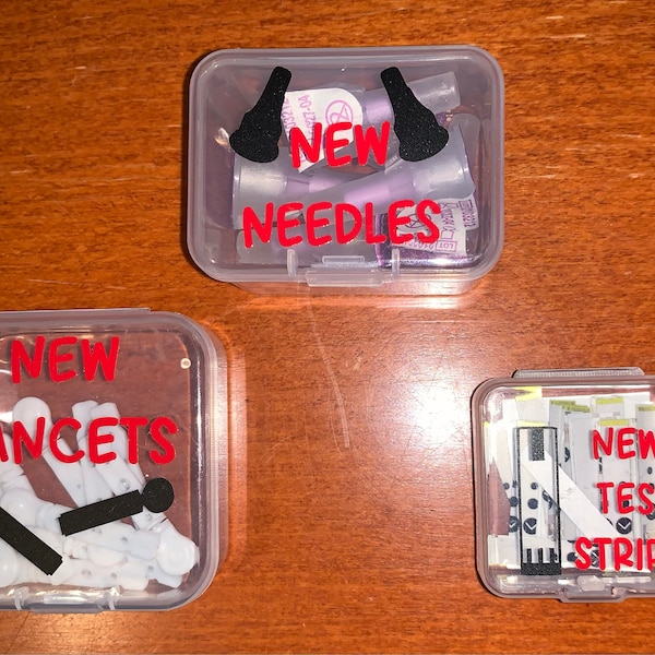 Small Diabetic Supply Storage Containers for Lancets, Needles, Test ...