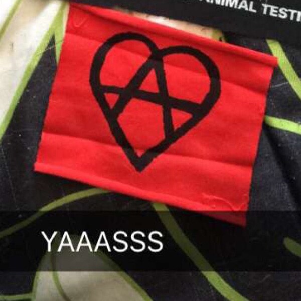 Anarchy Heart Patch, Black on Red - Anarchy Patch, Punk Patch ...