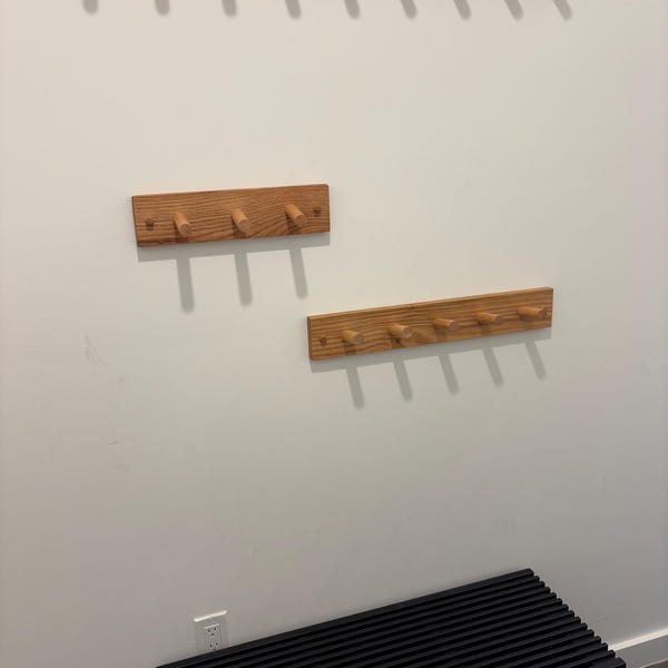 Solid Wood Peg Rail: Wooden Coat Rack, Hat Rack, Wall Organizer - Etsy