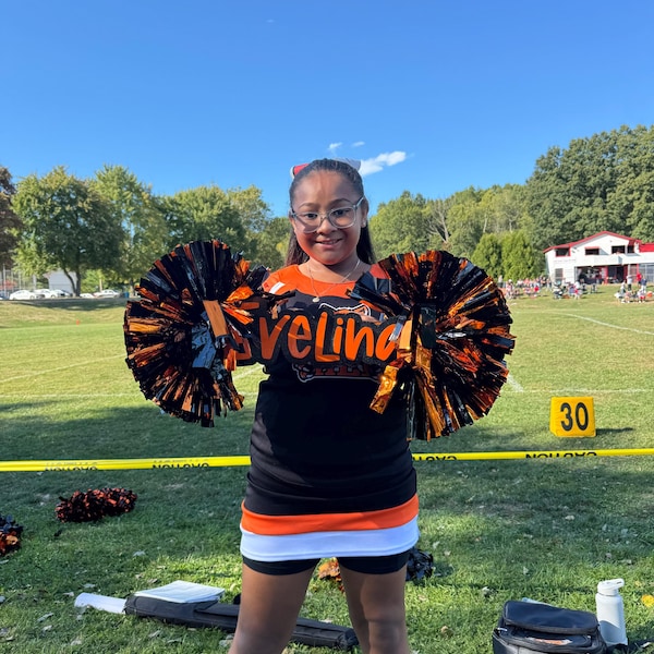 Pom Pom Sign Custom Cheer Stick - Game Day Signs - Custom Acrylic Cheer ...