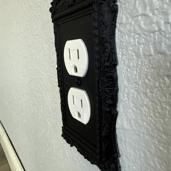 Victorian Wall Plate Cover Set – Black Light Switch & Outlet Covers for ...