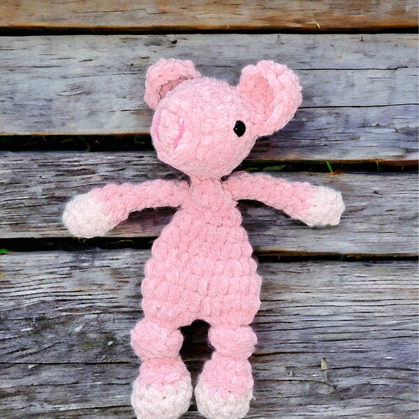 MINI Pia Pig Knotted Lovey — Crochet Pig PATTERN - Etsy