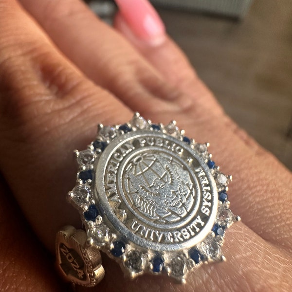 Solid Gold Women's College Ring , High School Rings , Graduation Ring ...