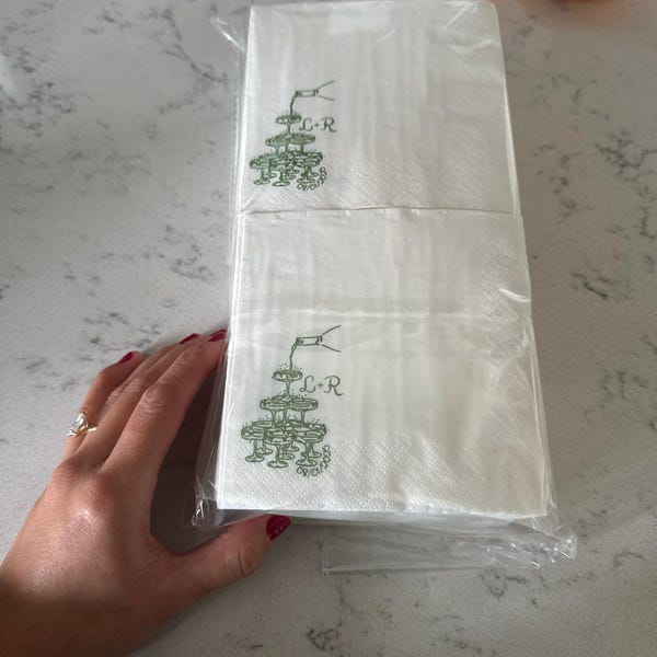 Custom Champagne Tower Cocktail Napkin | Wedding | Party | Bachelorette ...