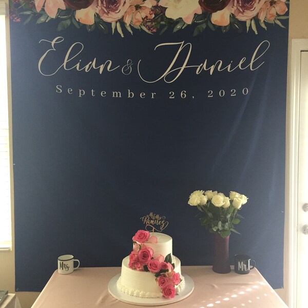 Wedding Backdrop for Reception,fall Wedding Decor, Navy Wedding Decor ...