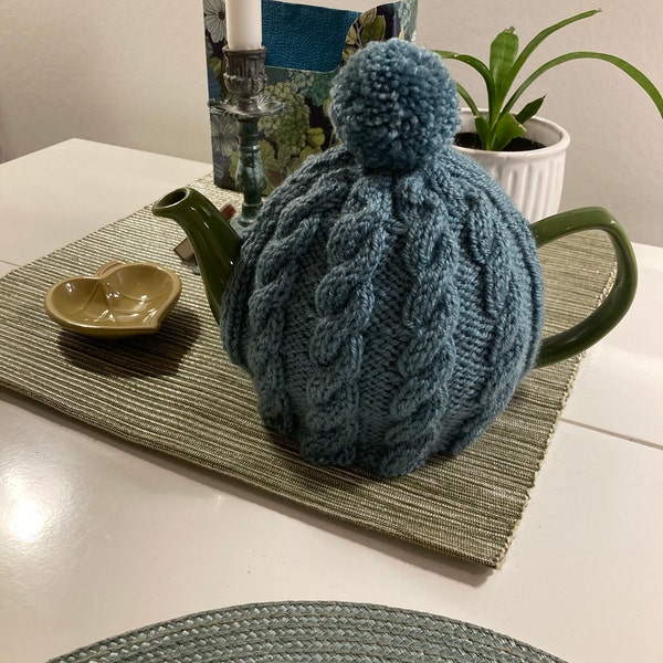 White Hand Knit Tea Cosy Teapot Cosy Wool Tea Cosy Teapot Cover ...